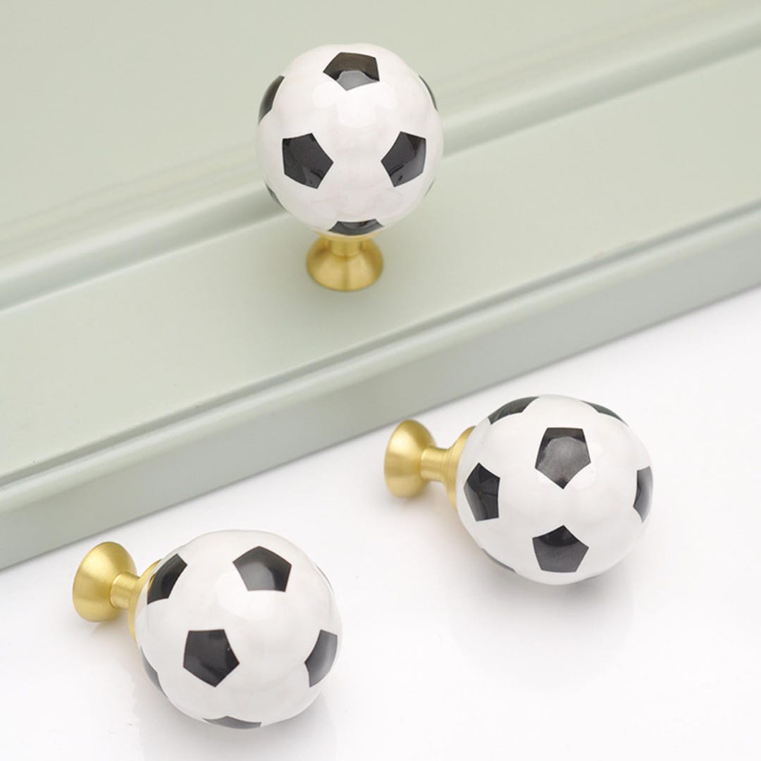 Football Cabinet Knobs Pulls Unique Ceramic Knobs Dresser Pulls Brass ...