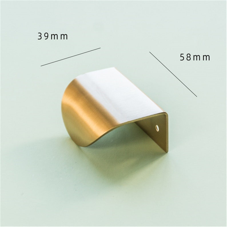 Leaf Invisible Drawer Pulls Brass Gold Cabinet Handles Cabinet - Etsy