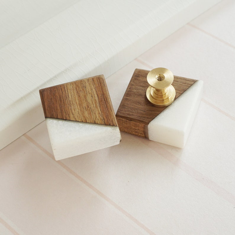 Modern Knob Simple Door Knobs Wood Knobs Cabinet Knobs Marble | Etsy