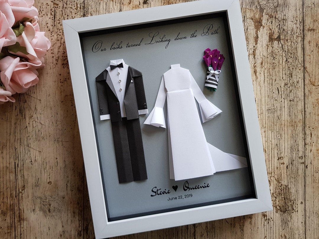Personalized Origami Wedding Frame | Custom Anniversary Gift | Handmade ...