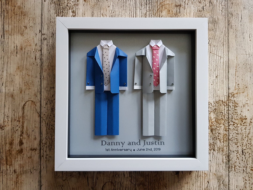 Two Groom's Wdding Frame / Personalised Gay Wedding Gift / Anniversary ...
