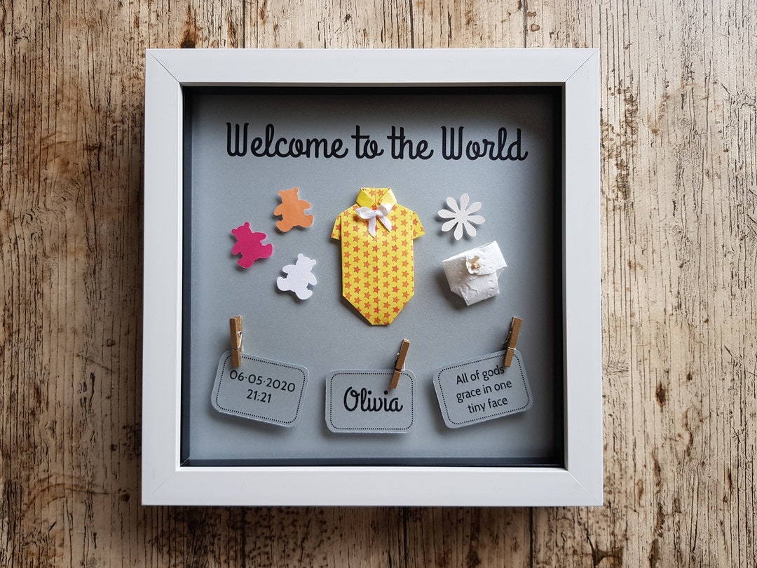 New Baby Girl Gift / Newborn Baby Frame - Etsy