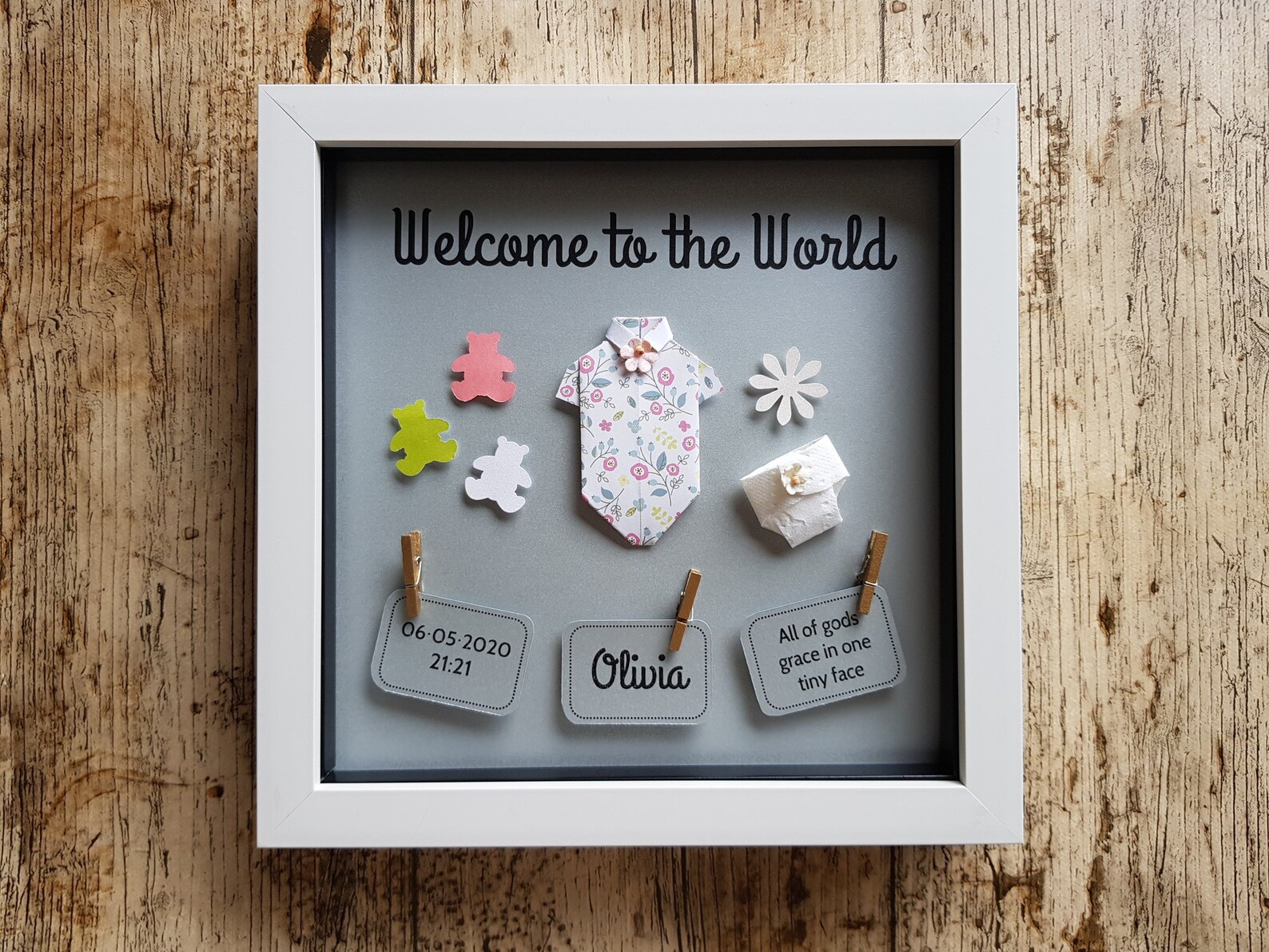New Baby Girl Gift / Newborn Baby Frame - Etsy