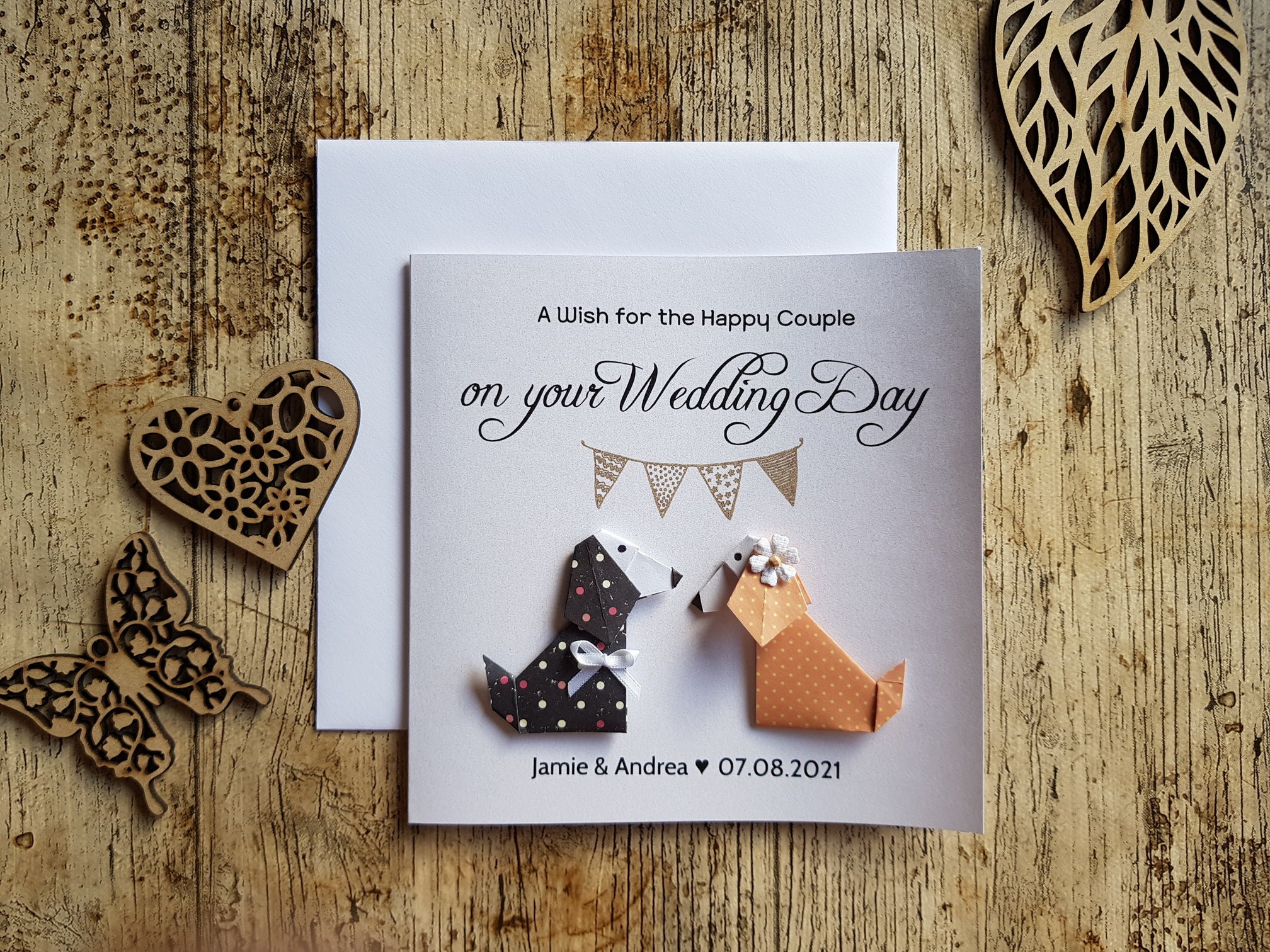 Personalised Wedding Card / Dog Wedding Card / Handmade Card - Etsy UK
