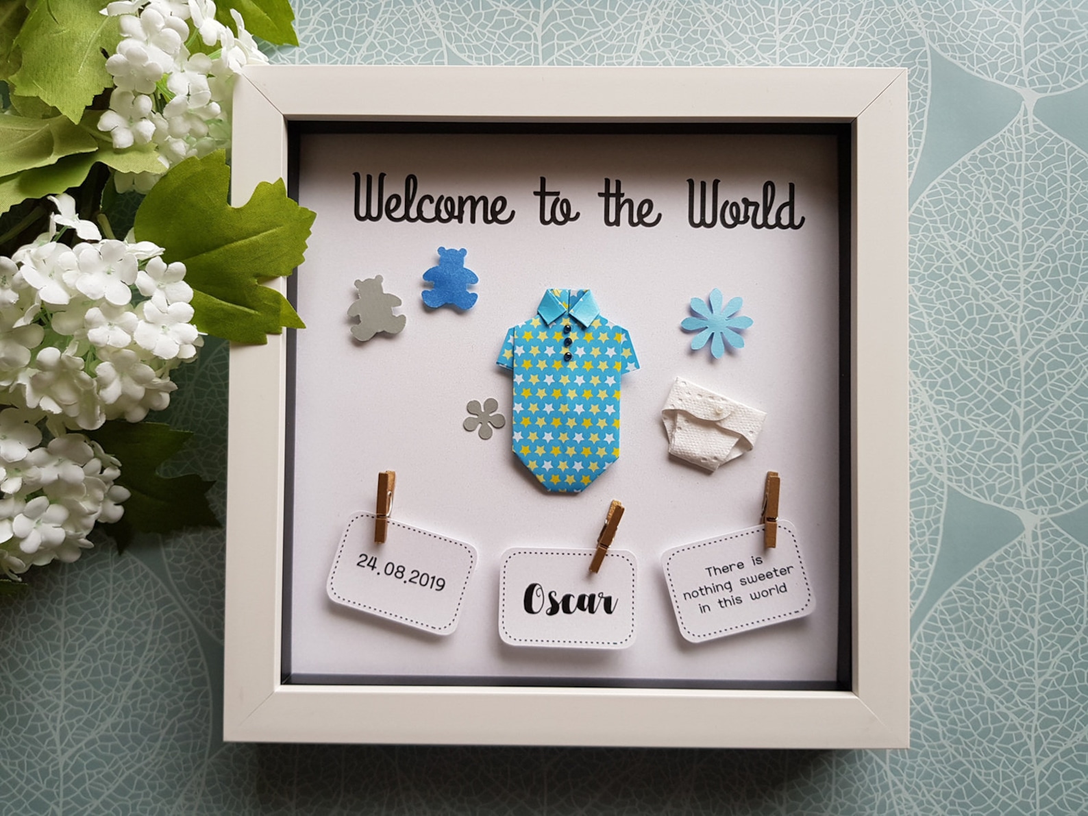 New Baby Boy Gift / Newborn Baby Frame - Etsy
