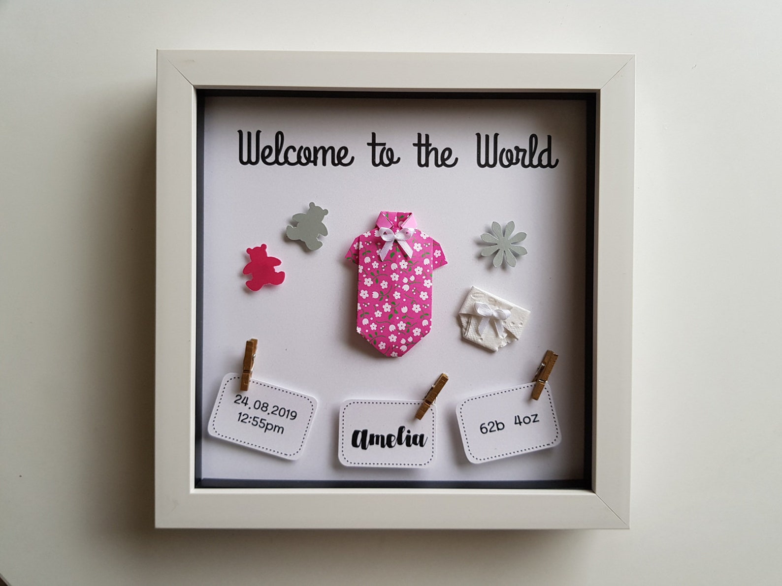 New Baby Girl Gift / Newborn Baby Frame | Etsy