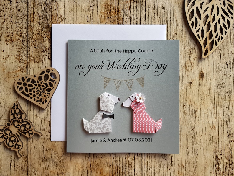 Personalised Wedding Card / Dog Wedding Card / Handmade Card | Etsy
