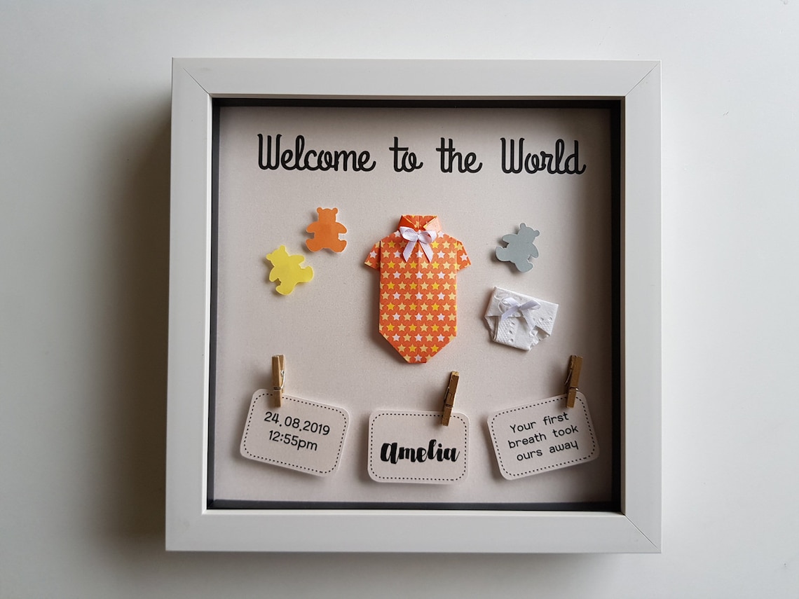 New Baby Girl Gift / Newborn Baby Frame | Etsy