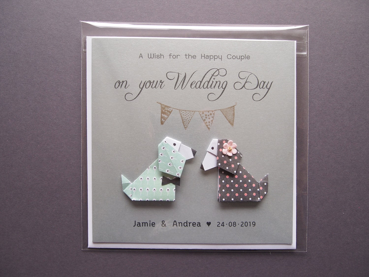 Personalised Wedding Card / Dog Wedding Card / Handmade Card - Etsy UK