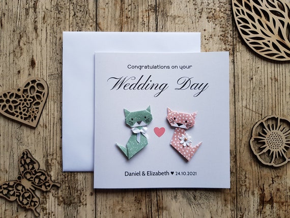 Personalised Wedding Card / Cat Wedding Card / Animal Card | Etsy