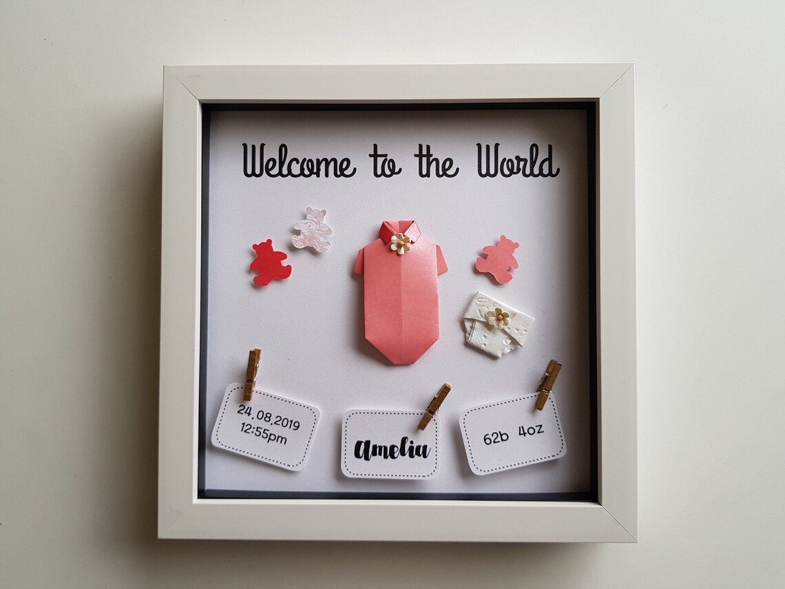 New Baby Girl Gift / Newborn Baby Frame | Etsy