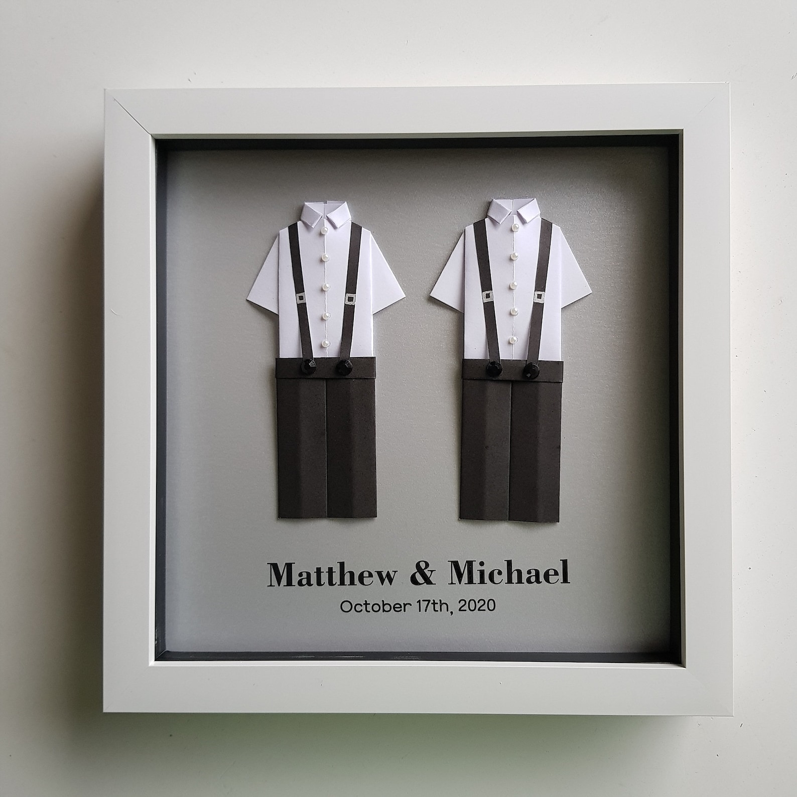 Two Groom's Wdding Frame / Personalised Gay Wedding Gift / Anniversary ...