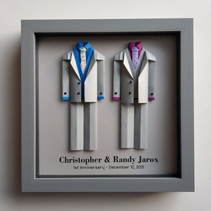 Two Groom's Wdding Frame / Personalised Gay Wedding Gift / Anniversary ...