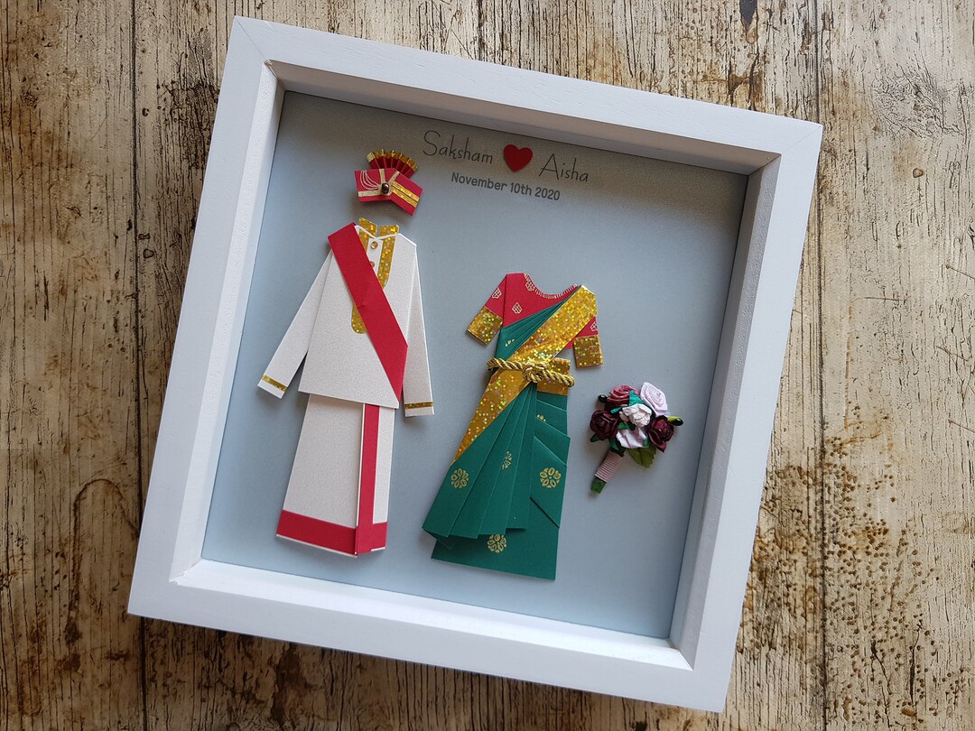 Indian Origami Wedding Frame / Indian Art / Personalised Wedding Gifts ...