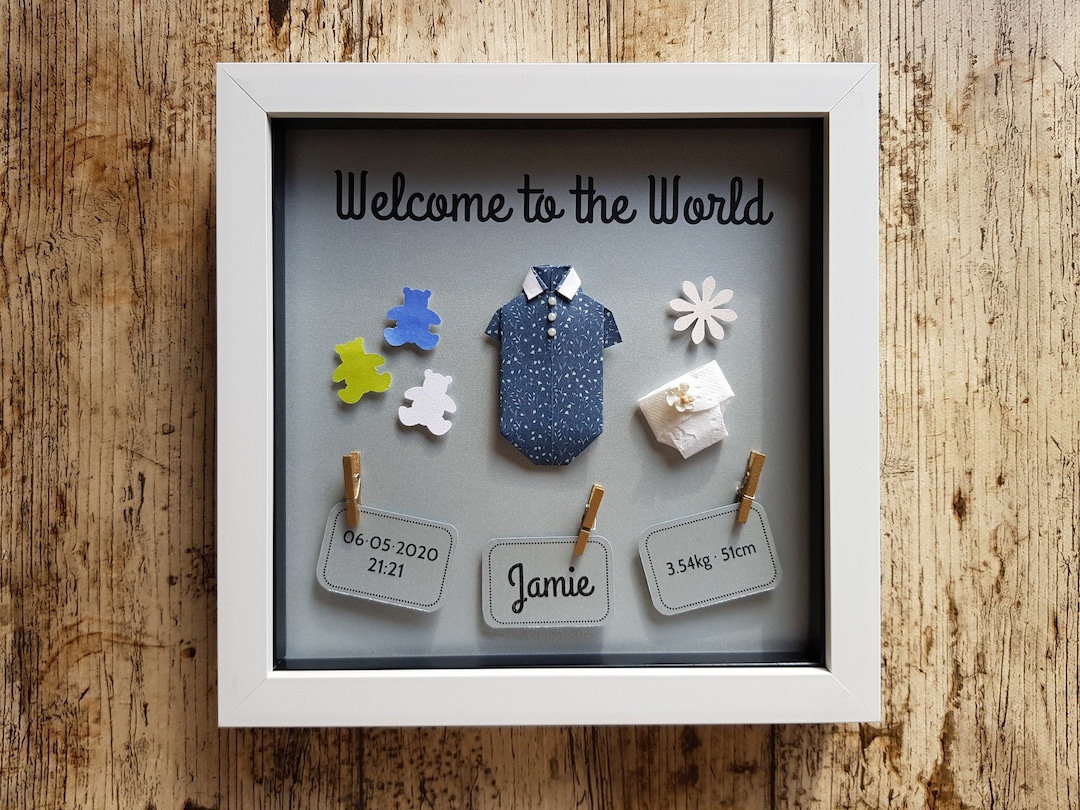 New Baby Boy Gift / Newborn Baby Frame - Etsy