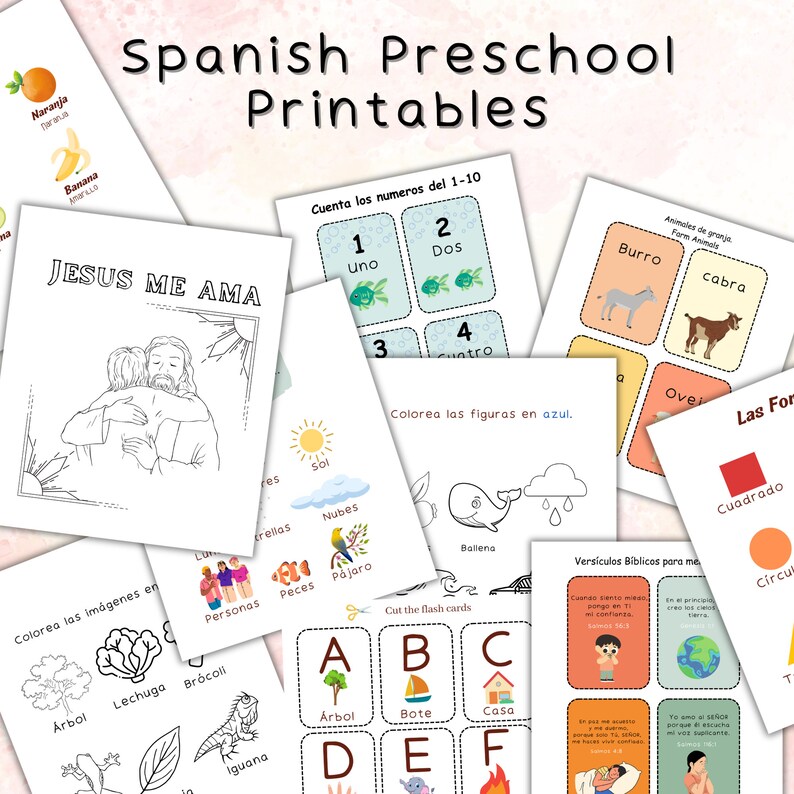 Spanish Preschool Worksheets, Christian Spanish Preschool Worksheets ...