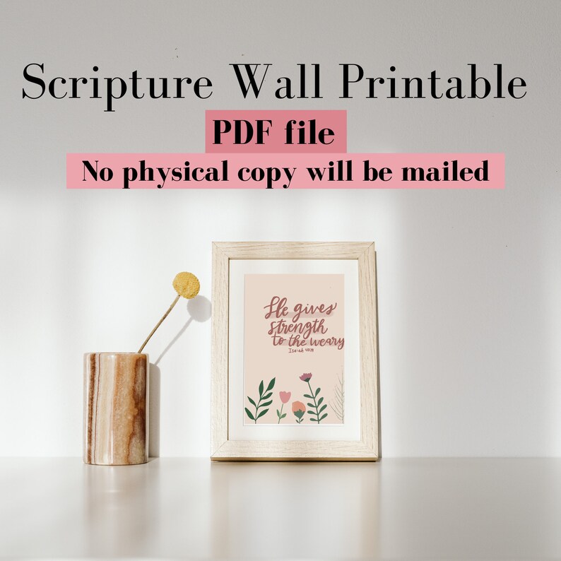 Isaiah 40:29 He Gives Strength to the Weary, Modern Christian Decor ...