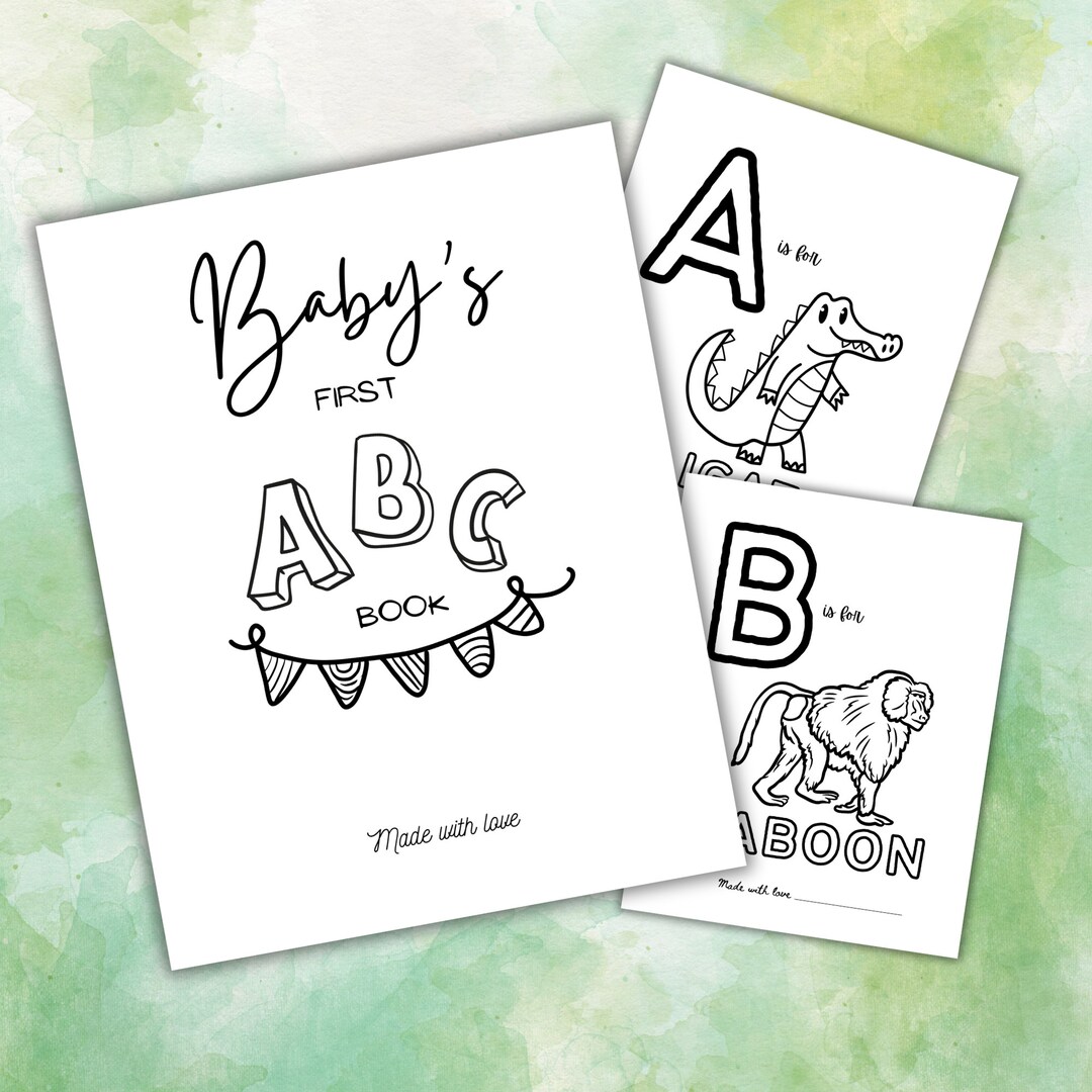 Babys First ABC Coloring Book, Busy Coloring Book, Baby Shower Games ...