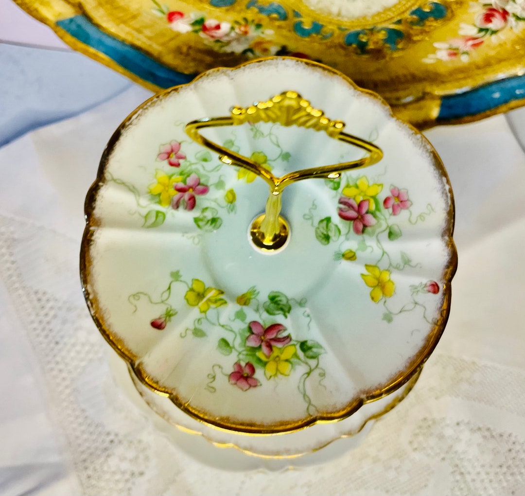 Art Nouveau 'paragon' Blue Blush Ware Fine China 2 Tier Mini Cake Stand ...