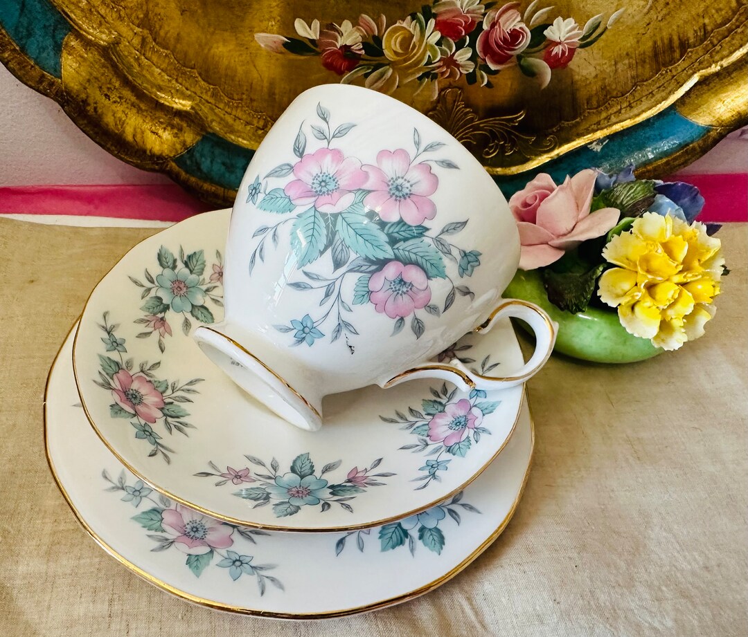 Vintage Colclough Bone China 8378 'coppelia' Trio - Etsy