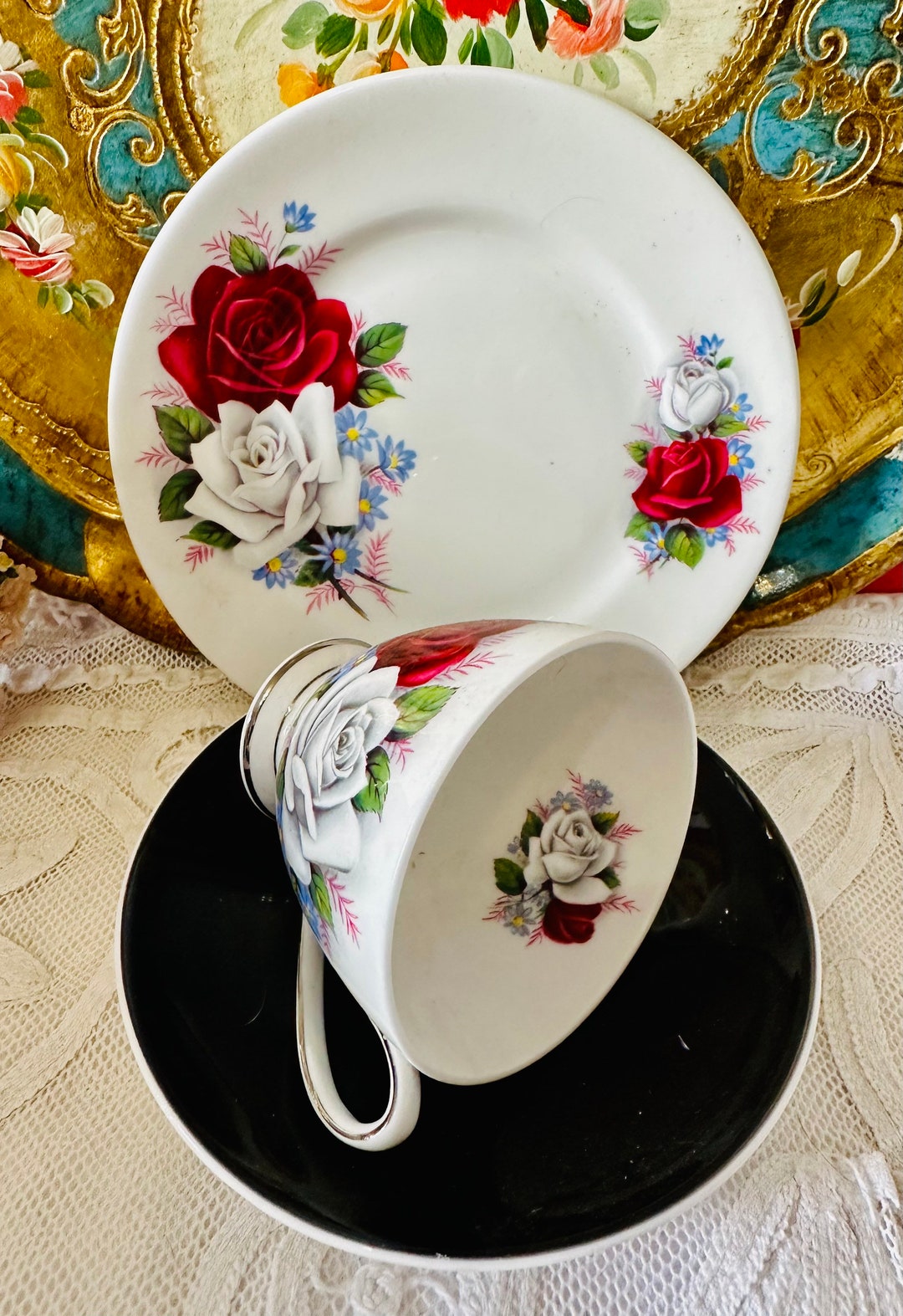 Queen Anne Roses Trio Unused Fabulous Condition - Etsy