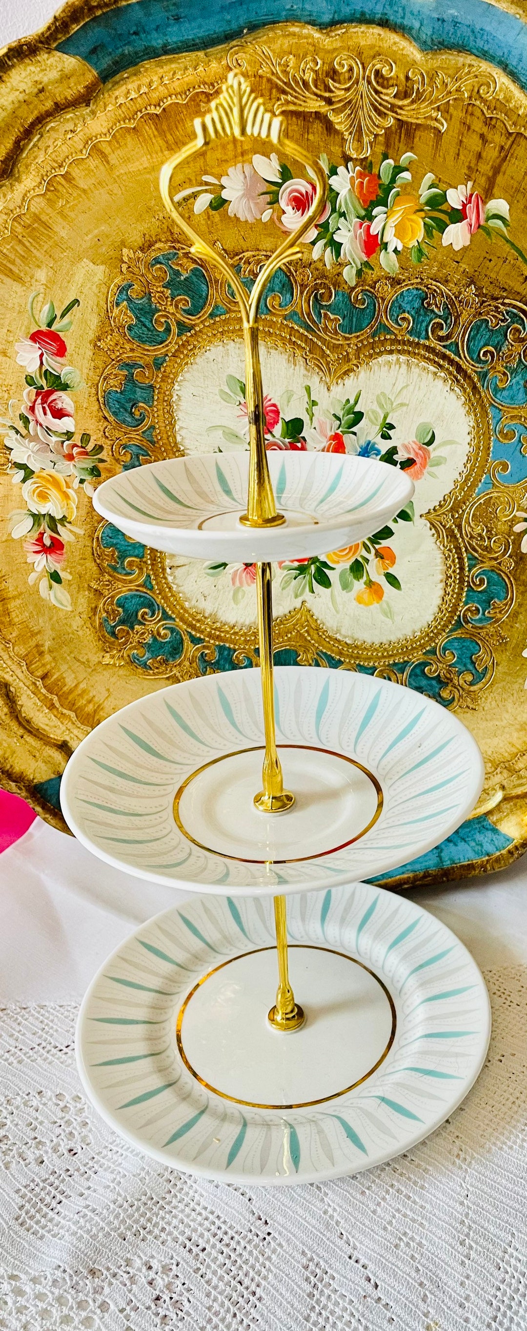 Queen Anne 'caprice' Bone China 3-tier Cake Stand, Retro 1950s - Etsy