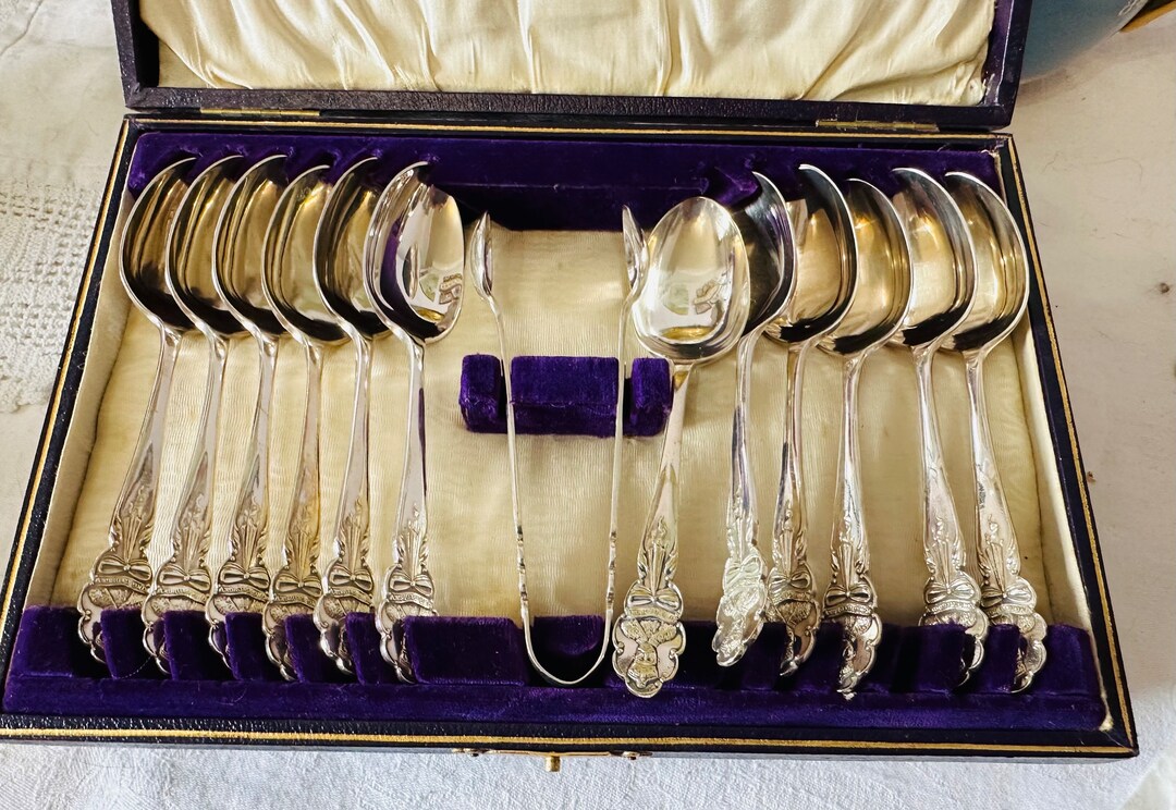 Apostle Teaspoons X 12 With Sugar Tongs Boxed - Etsy