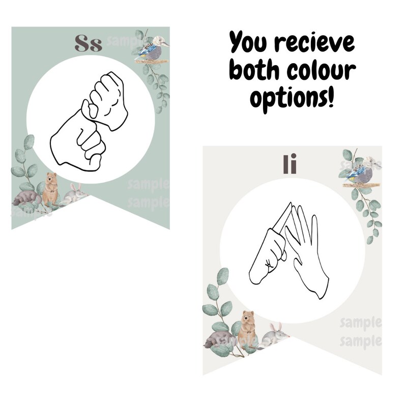 Auslan Bunting and Posters Australian Animals Alphabet and Numbers ...