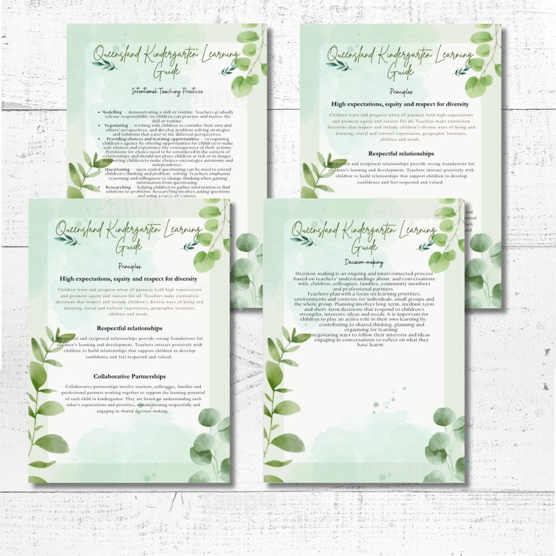 Queensland Kindergarten Learning Guide QKLG Digital Download Water ...