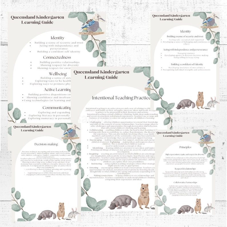 Queensland Kindergarten Learning Guide QKLG Digital Download Australian ...