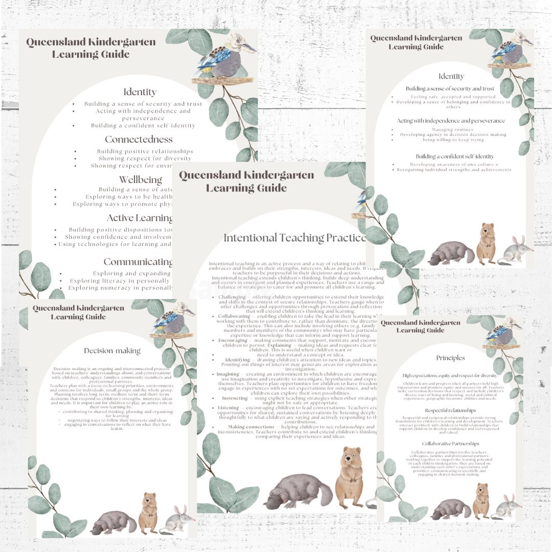 Queensland Kindergarten Learning Guide QKLG Digital Download Australian ...