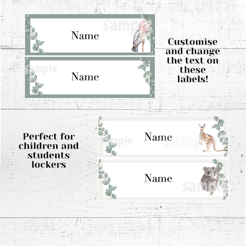 Classroom Labels Australian Animals Preschool Daycare Decoration - Etsy ...