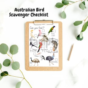 Australian Native Bird Scavenger Hunt Checklist Printable, Nature Walk ...