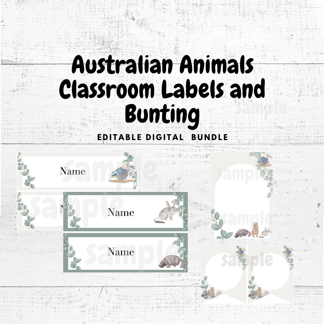 Classroom Labels Australian Animals Preschool Daycare Decoration - Etsy ...
