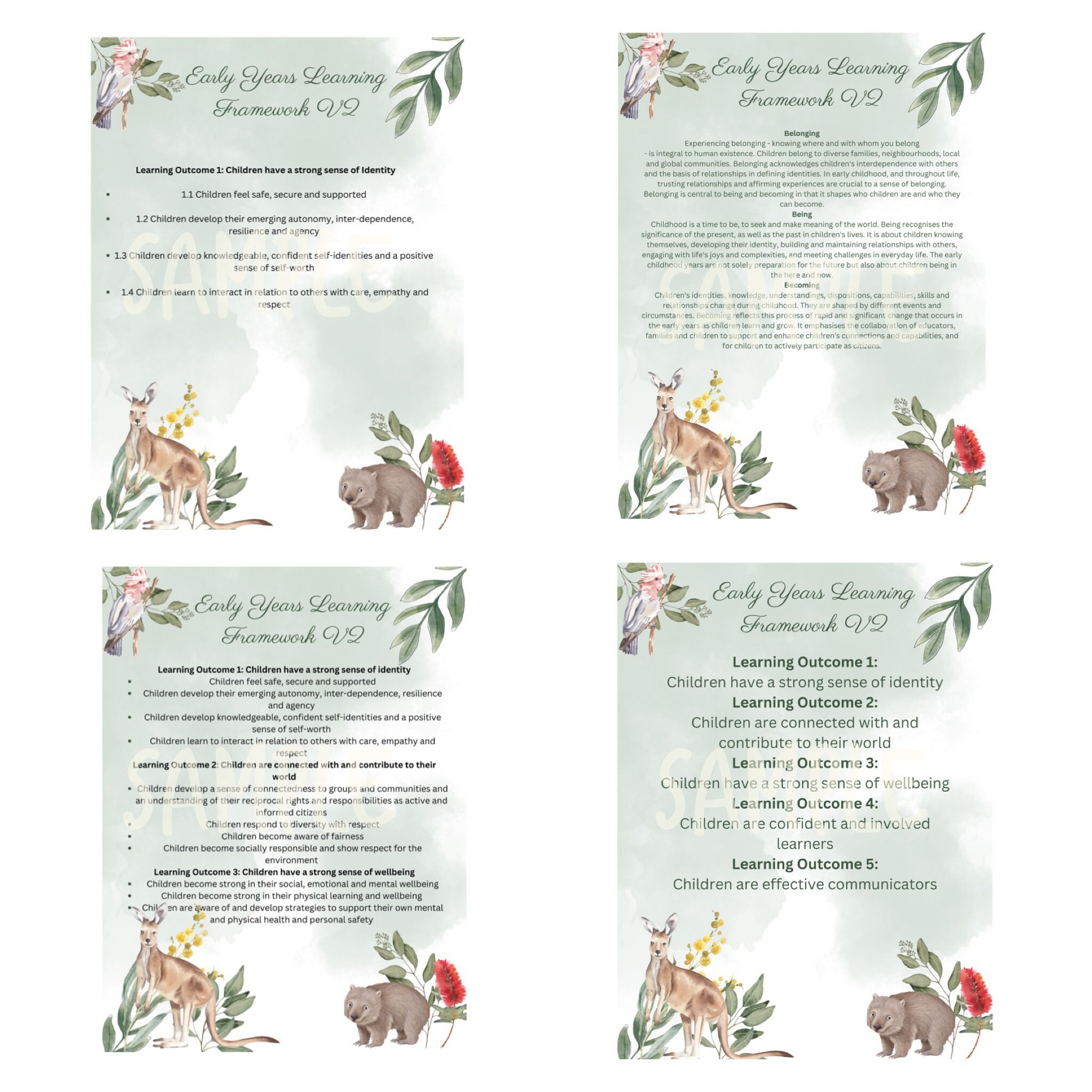 Early Years Learning Framework V2 EYLF Version 2 Digital Download Green ...