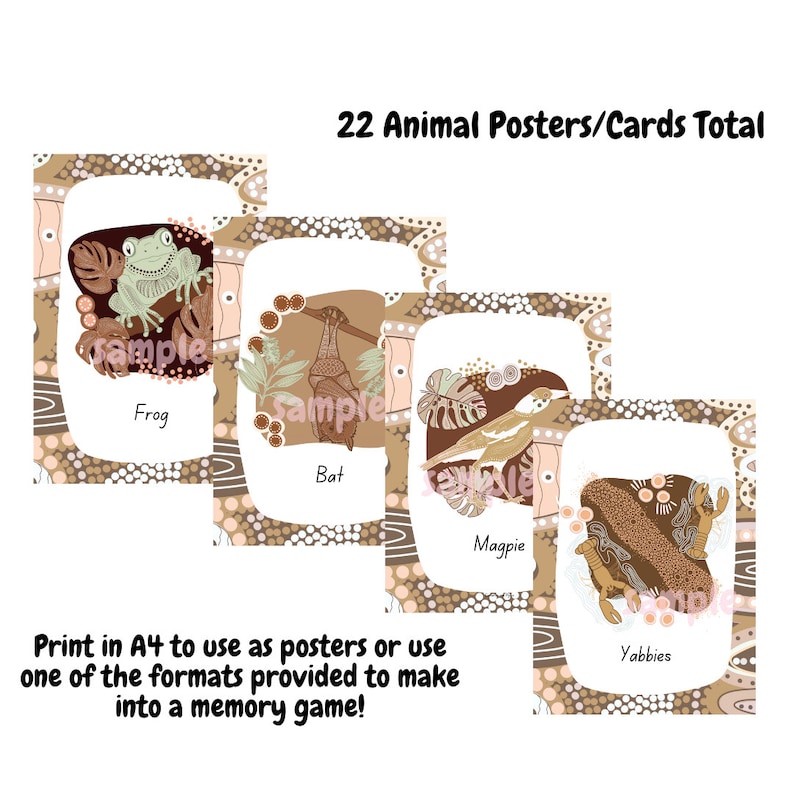 Indigenous First Nation Aboriginal Autralian Animal Matching Game and ...