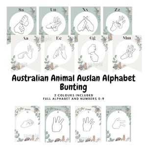 Auslan Bunting and Posters Australian Animals Alphabet and Numbers ...