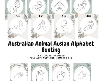 Auslan Bunting and Posters Indigenous Alphabet and Numbers Classroom ...