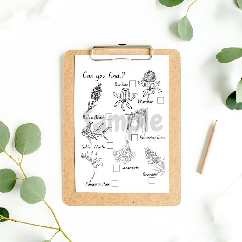 Australian Native Flower Scavenger Hunt Checklist Printable, Nature ...