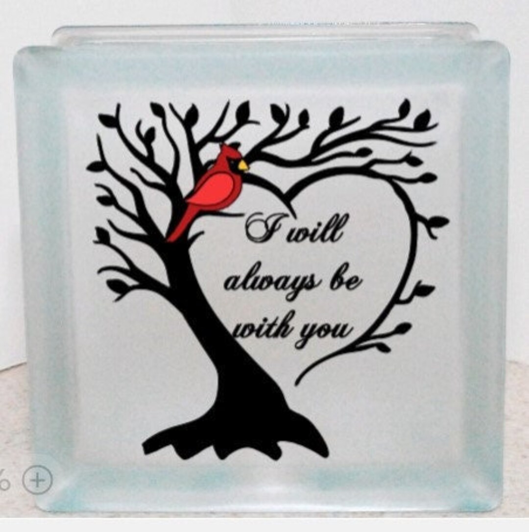 Cardinal in Heart Shaped Tree Vinyl Design. Can Add a Name And/or a ...