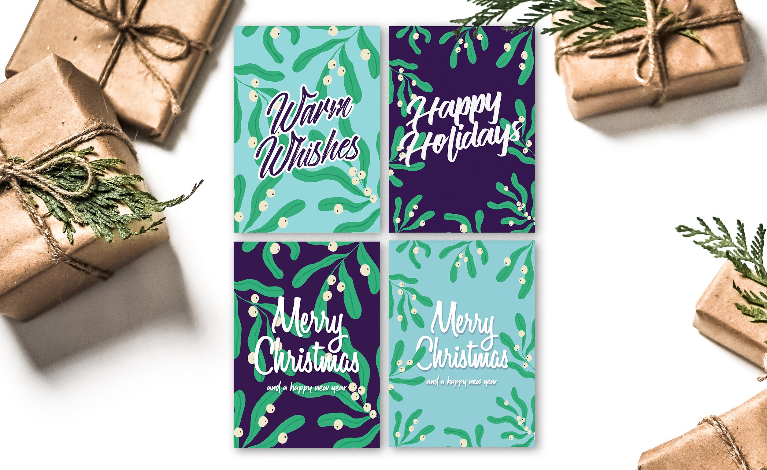 DIGITAL Christmas Cards Pack / Printable Christmas Postcards / - Etsy