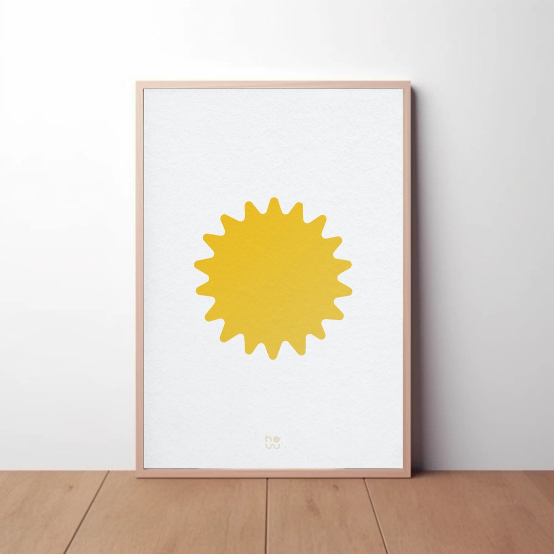 Soleil Illustrated Printable Exhibition Poster, Geometric Wall Art ...