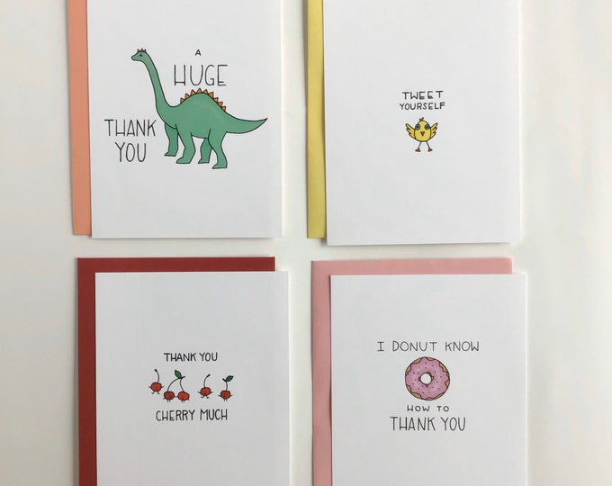 Pun Cards Thank You Bundle - Etsy