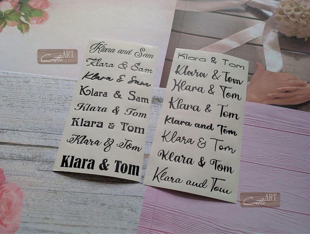 Custom Wedding Name Vinyl Stickers: Custom Decal for Favors - Etsy
