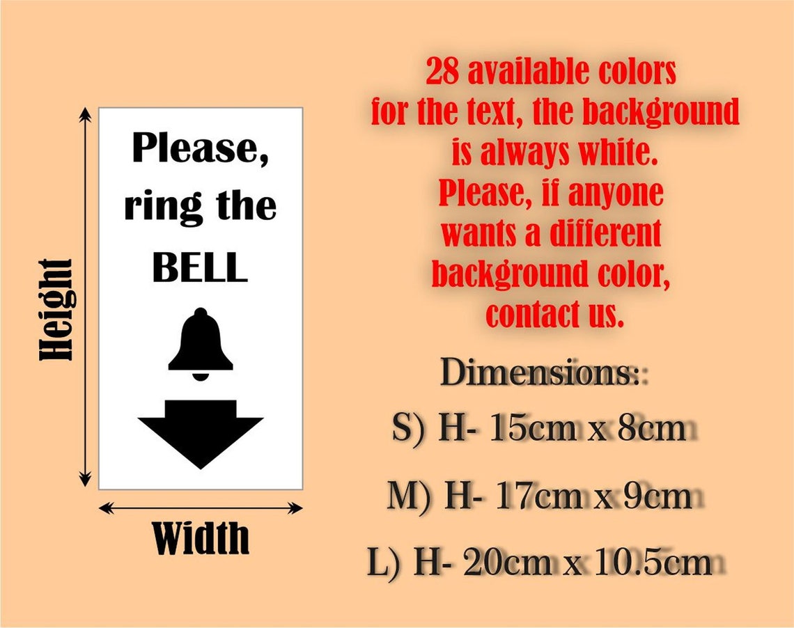 Custom Please Ring the BELL: Sticker Decal Vinyl, 28 Colours Available ...
