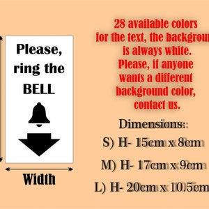 Custom Please Ring the BELL: Sticker Decal Vinyl, 28 Colours Available ...