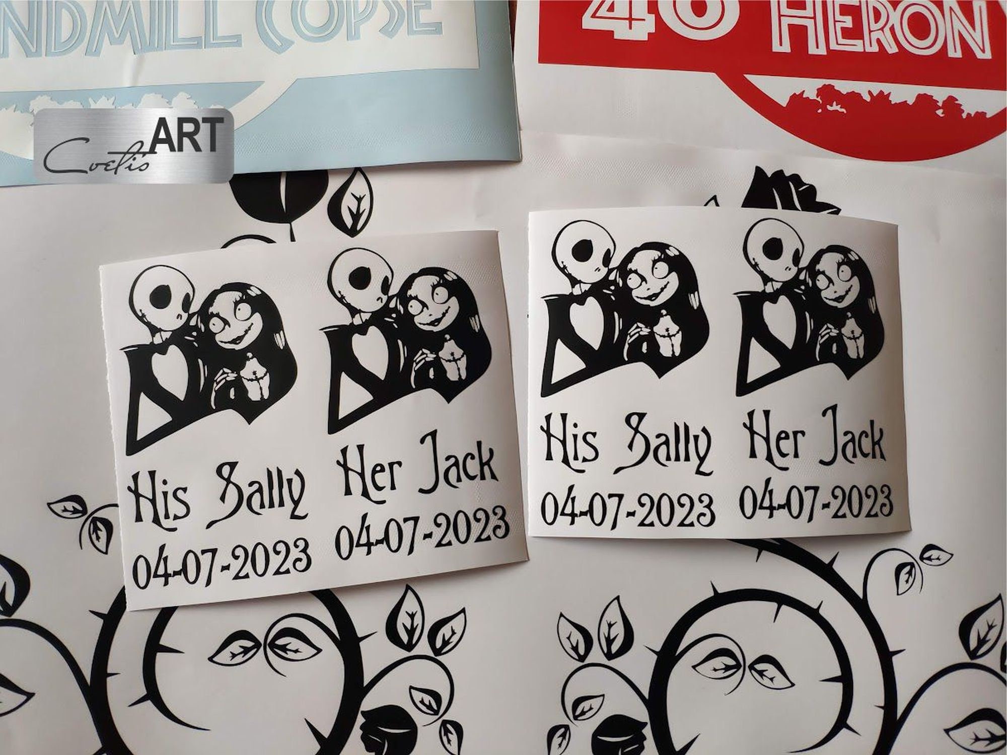 Nightmare Before Christmas Wedding Shoe Decal: Jack and Sally, Custom ...
