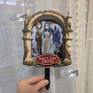3D Corpse Bride & Victor Cake Topper: Gothic Wedding Anniversary Castle ...