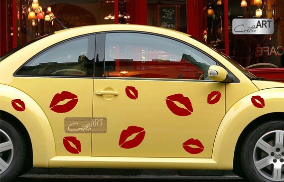 Set BIG Large Kiss Lips Mouth Lipstick Imprint Car Sticker Van - Etsy