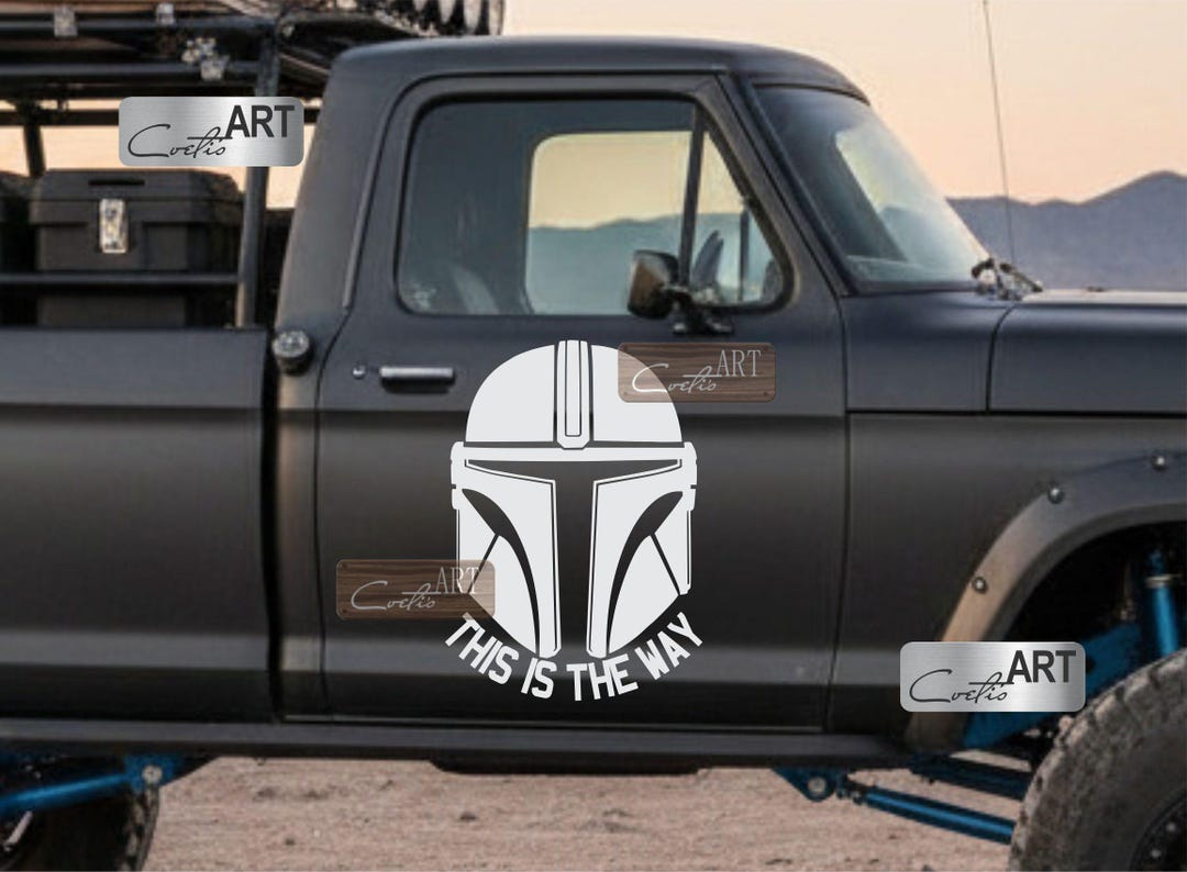 Auto Mandalorian Helmet "this is the Way": Car, Van, Jeep, Vinyl Decal ...
